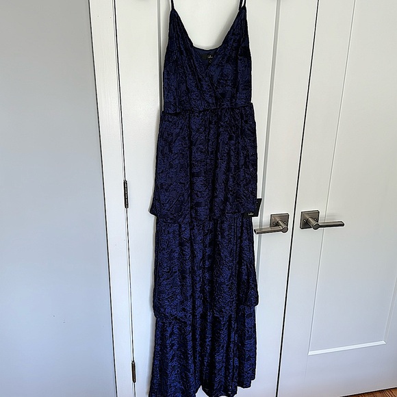 Lulus | Dresses | Tier To Impress Navy Blue Burnout Velvet Tiered Maxi Dress | Poshmark